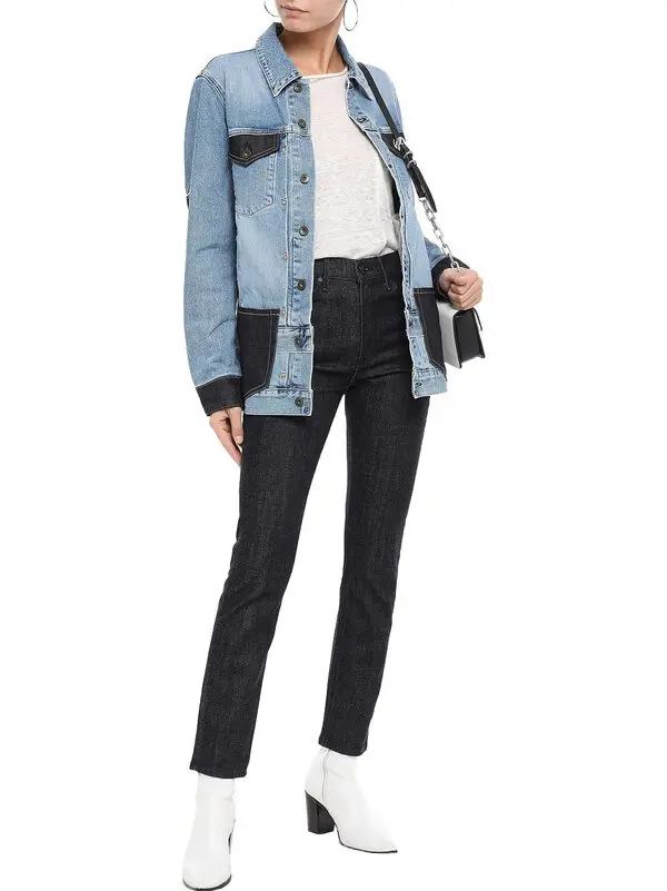 Rag & Bone High-rise Slim-leg Jeans - Dark Denim