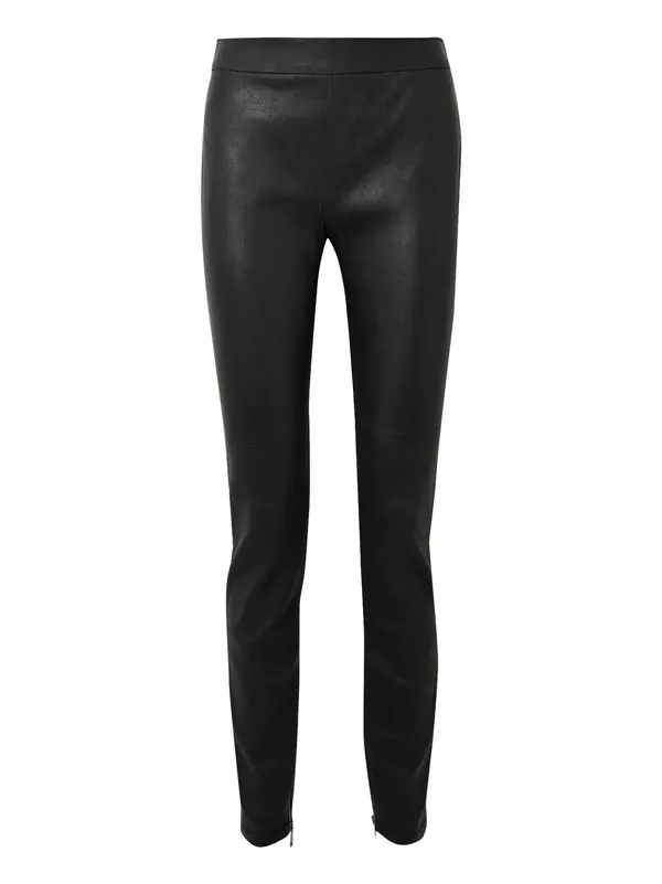 Givenchy Overlock Leather Leggings - Black