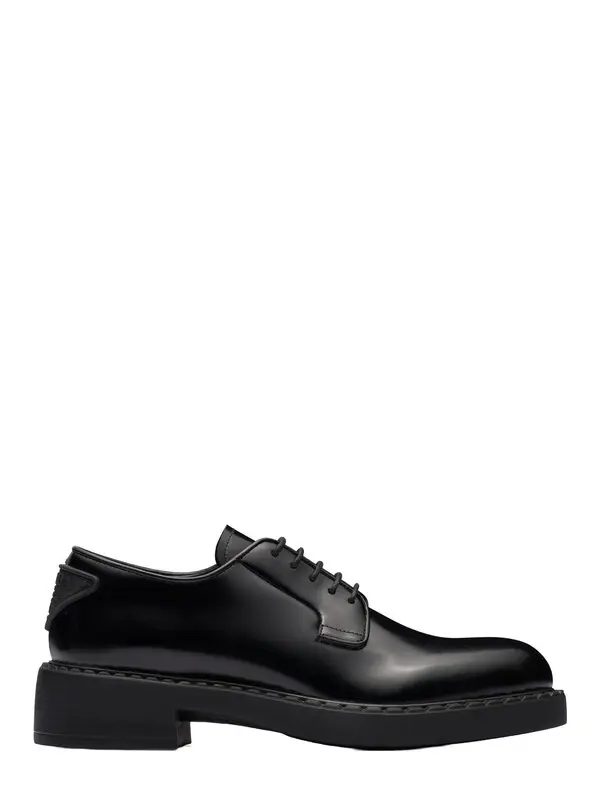 Prada Leather Oxford Loafers - Black
