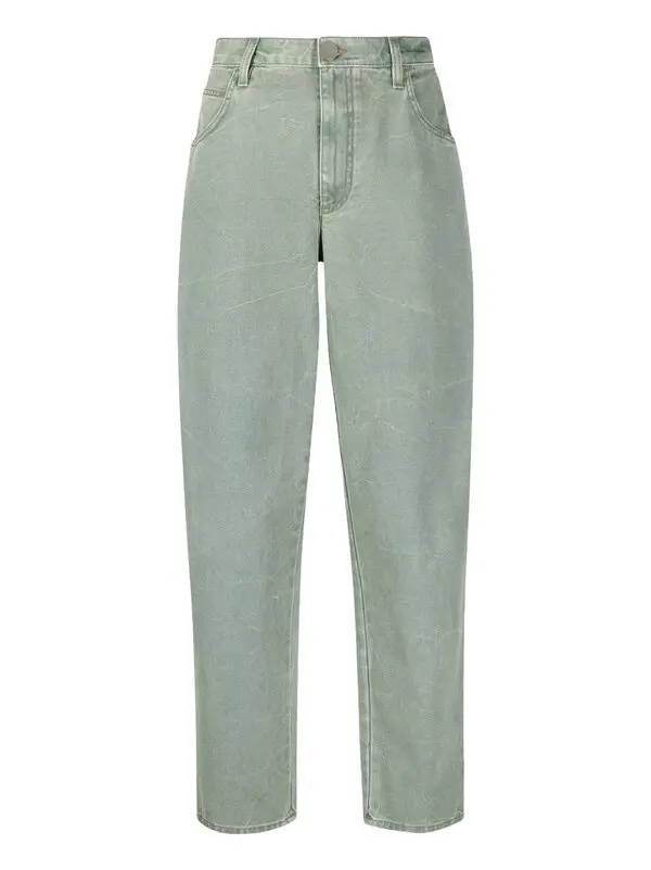 Alberta Ferretti Light Cotton High-waisted Tapered Jeans - Green