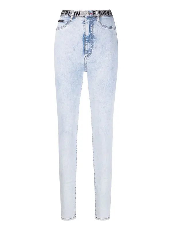 Philipp Plein High-waist Denim Jeggings - Blue