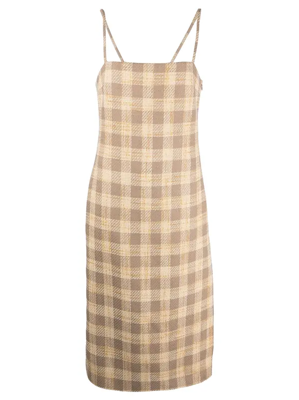 Giuseppe Di Morabito Checked Midi Dress - Neutrals