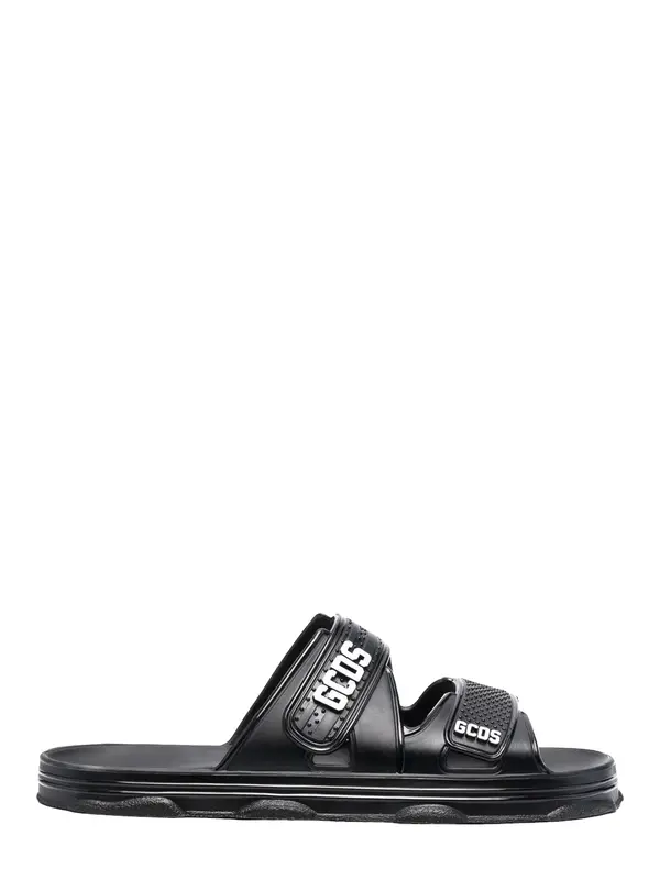 Gcds Logo-strap Sandals - Black