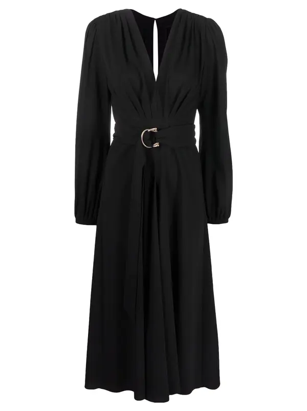 MARIA LUCIA HOHAN V-neck Long-sleeve Dress - Black