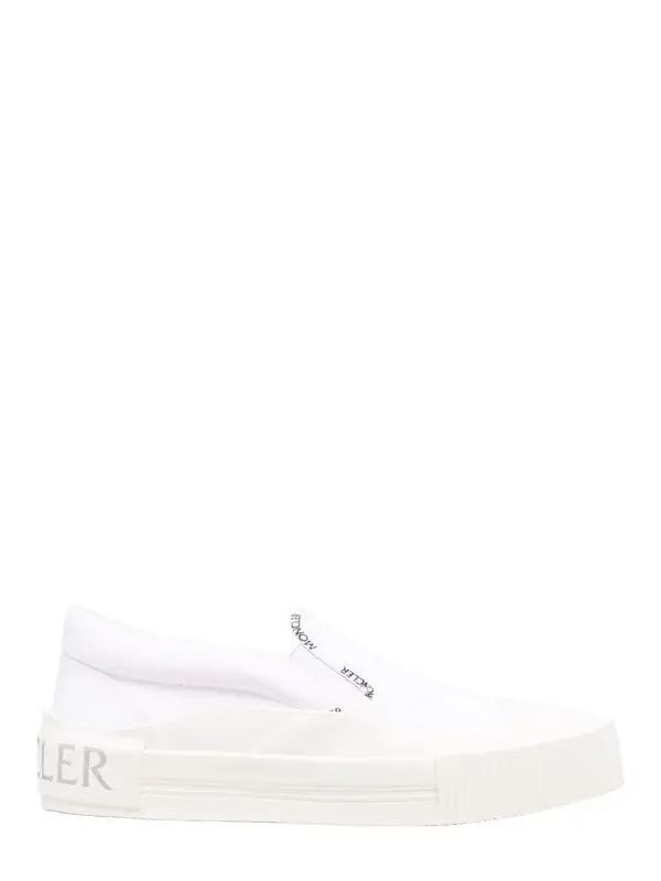 Moncler Logo Trimmed Slip-on Sneakers - White