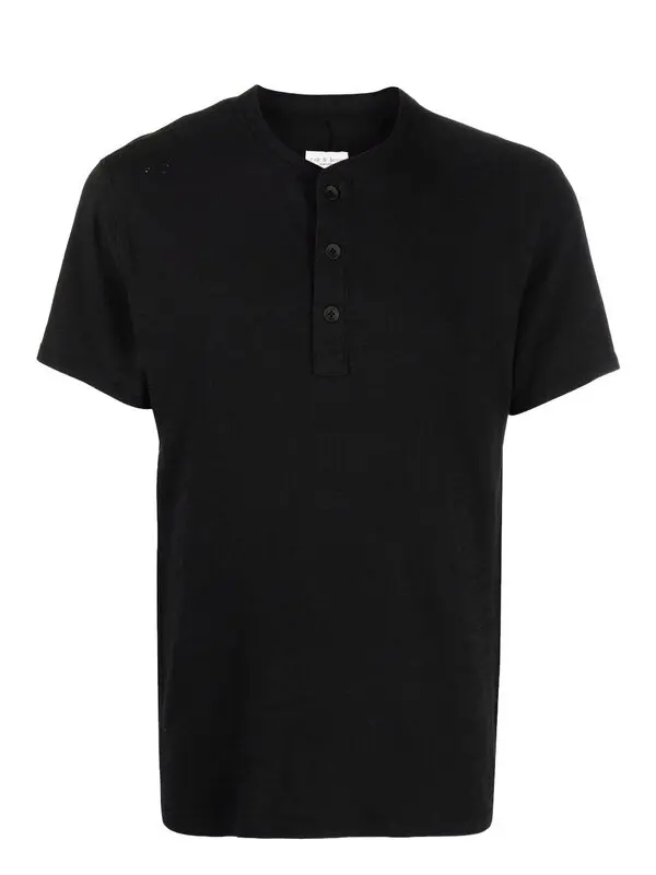 Rag & Bone Short-sleeve Henley T-shirt - Black