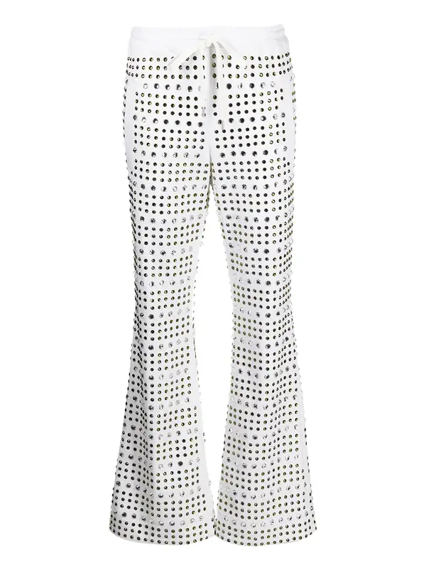 Marni Crystal-embellished Flared Trousers - White