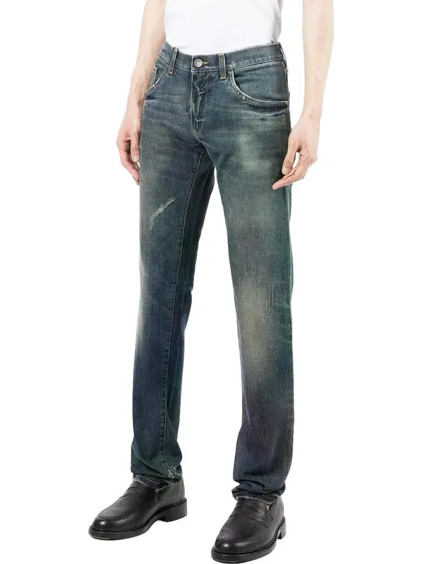 Dolce & Gabbana Distressed Slim-fit Jeans - Blue