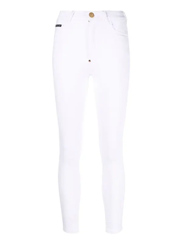 Philipp Plein Skinny Cropped Jeans - White
