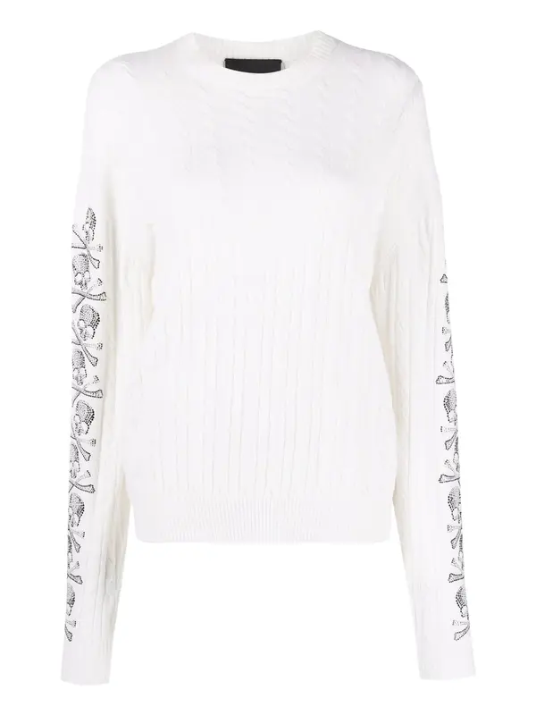 Philipp Plein Sequin Skull Pullover - Neutrals