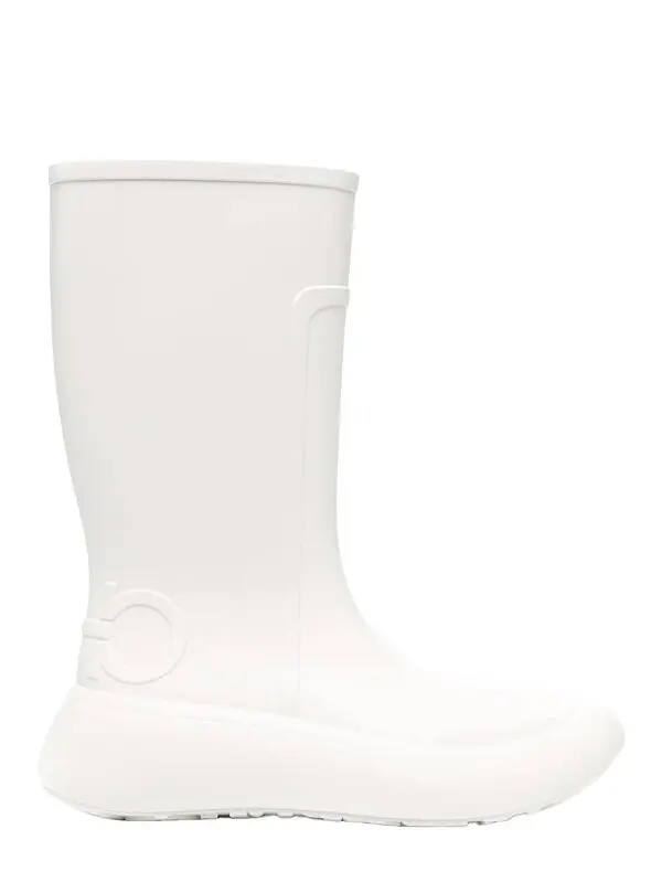 FERRAGAMO Logo-embossed Chunky Rain Boots - White
