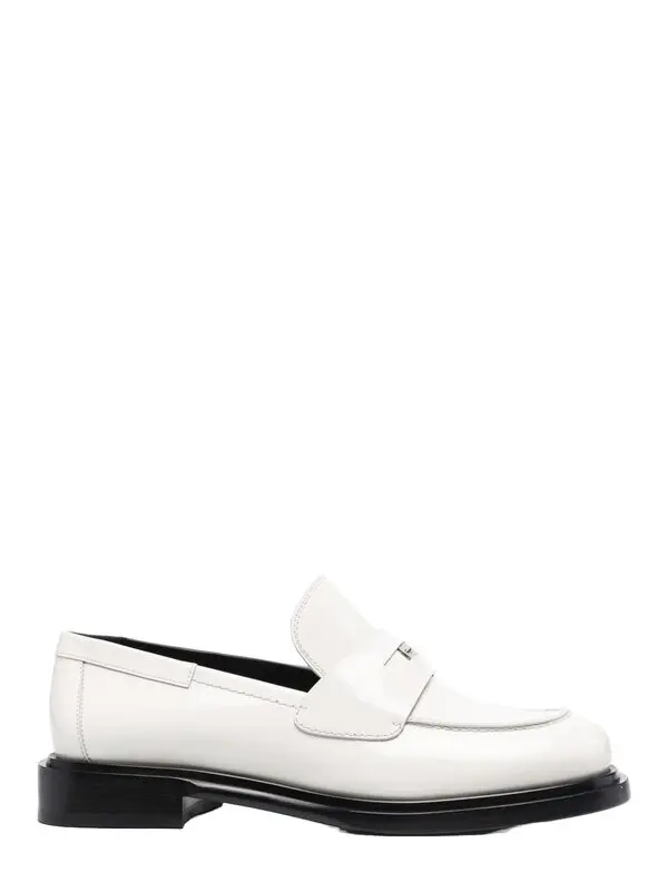FERRAGAMO Nyx 30 Patent Leather Loafers - White