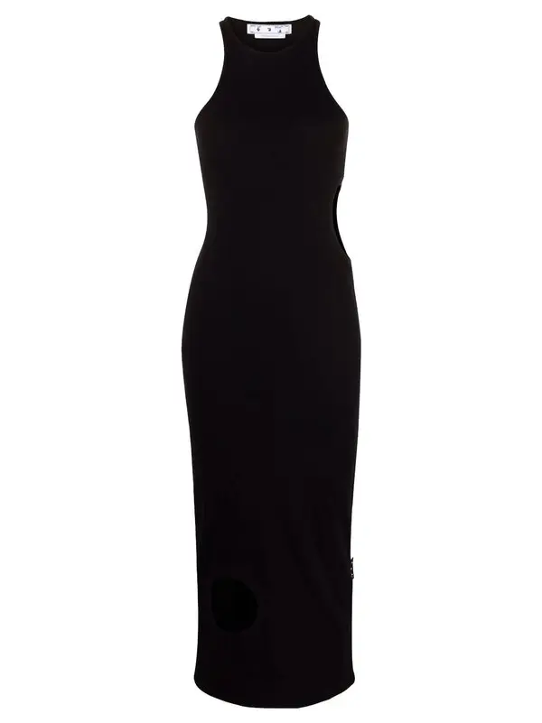 Off-White Cut-out Midi Dress - Black