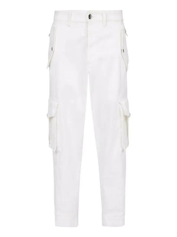 Balmain Tapered Leg Cargo Trousers - Neutrals