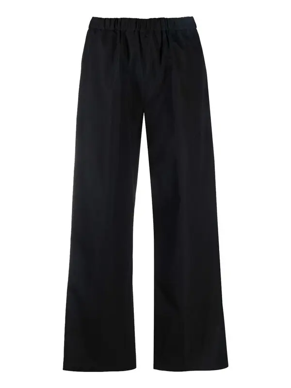 Aspesi Poplin Wide-leg Trousers - Black