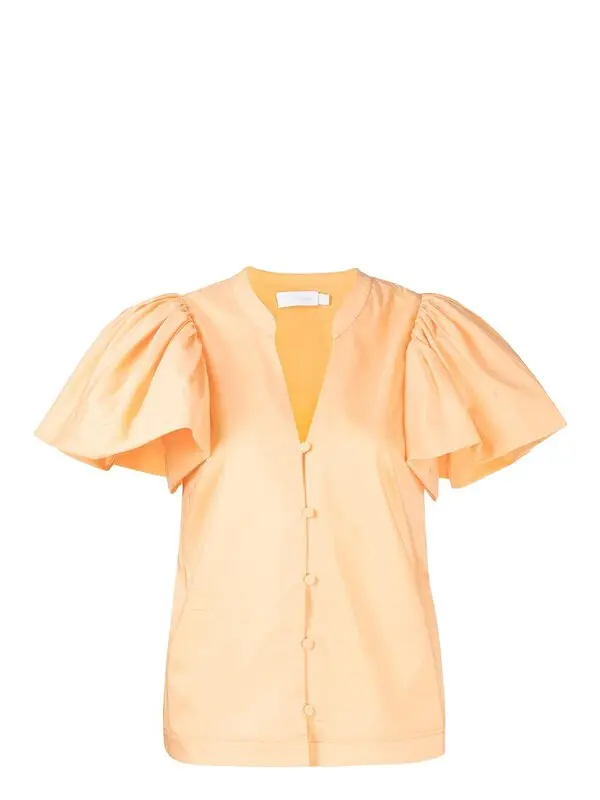 Simkhai Hallie Puff-sleeve Blouse - Orange