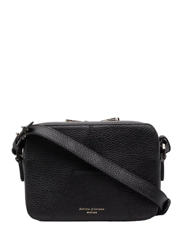 ASPINAL OF LONDON Embroidered-logo Camera Bag - Black