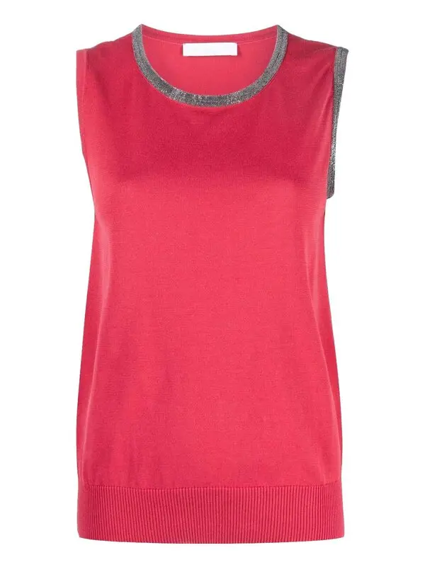 Fabiana Filippi Embellished Fine-knit Tank Top - Red