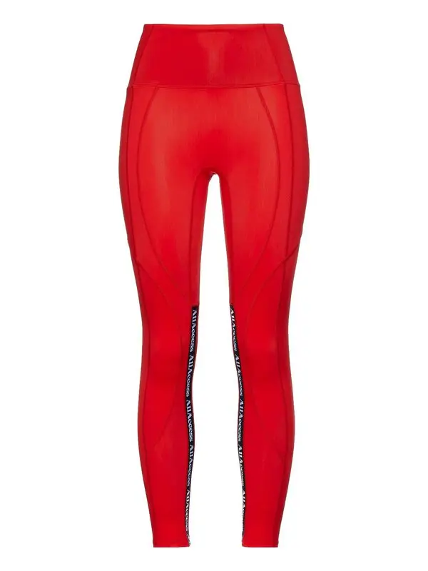 All Access Polar Fleece Headliner Jacquardtrimmed Stretch Leggings - Red