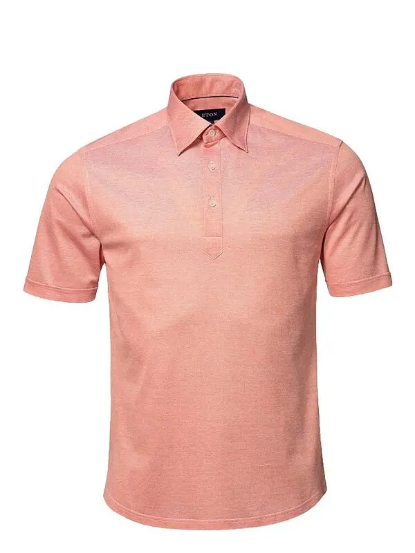 Eton Contemporary Fit Short Sleeve Pique Polo - Orange