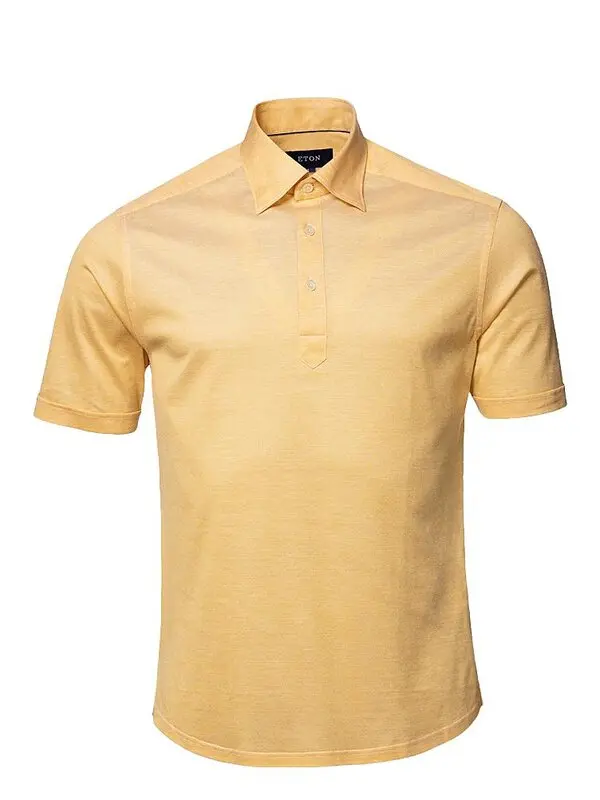 Eton Contemporary Fit Short Sleeve Pique Polo - Yellow