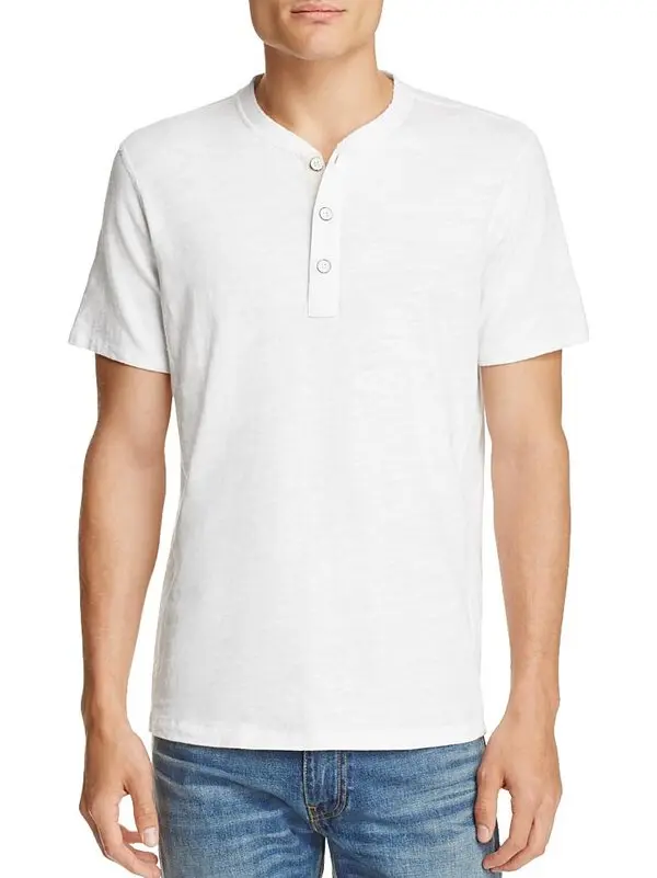 Rag & Bone Short Sleeve Henley - White