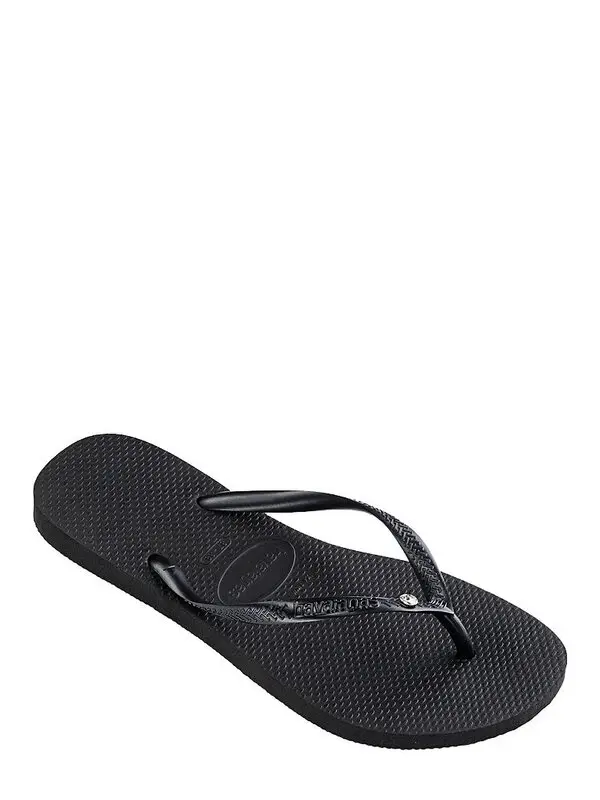 Havaianas Slim Crystal Ii Flip Flop Sandals - Black