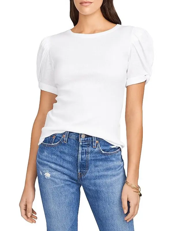 1.State Puff Sleeve Cotton Tee - Ultra White