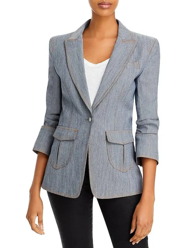 Cinq À Sept Louisa Single Breasted Blazer - Light Indigo