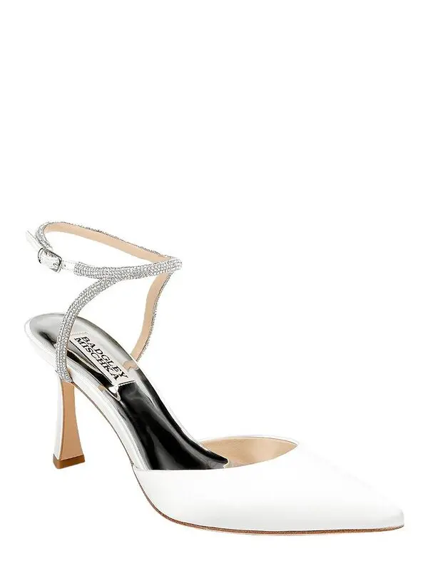 Badgley Mischka Kamilah High Heel Sandals - White Satin