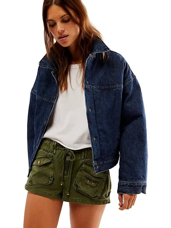 Free People Waimea Slouchy Solid Shorts - Kelp