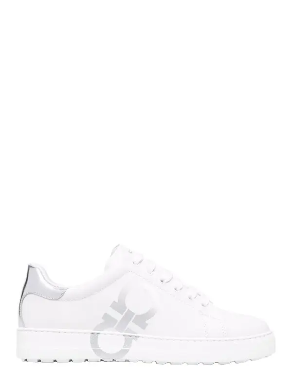 FERRAGAMO Gancini Logo-print Low-top Sneakers - White
