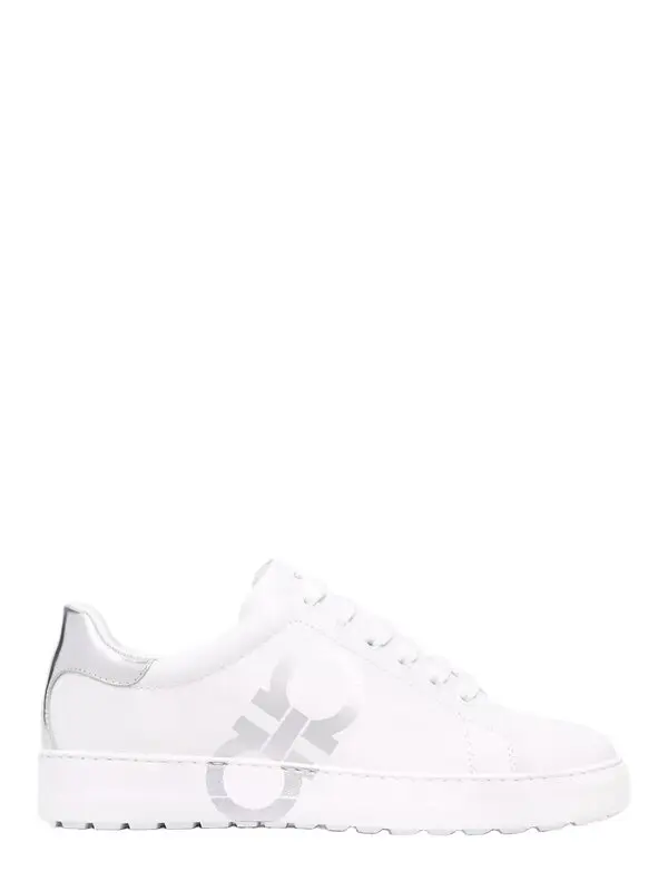 FERRAGAMO Gancini Logo-print Sneakers - White