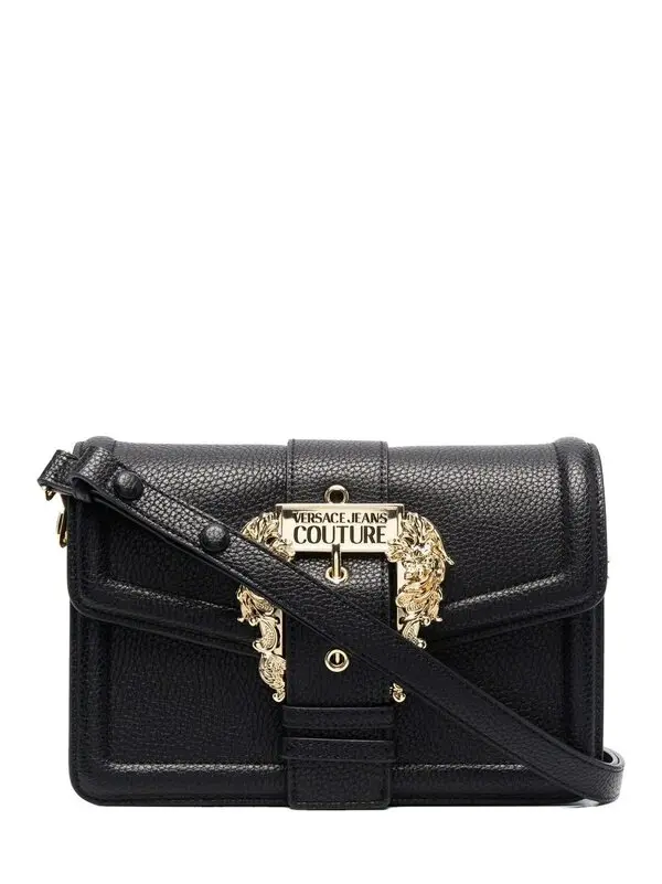 Versace Baroque Couture Buckle Crossbody Bag - Black