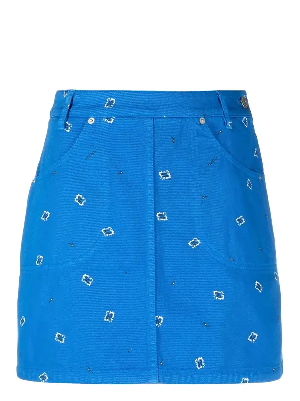 Kenzo Paisley-print Skirt - Blue