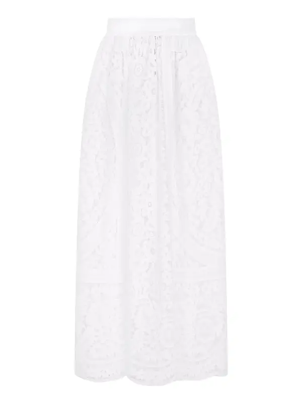 Dolce & Gabbana Embroidered Maxi Skirt - White