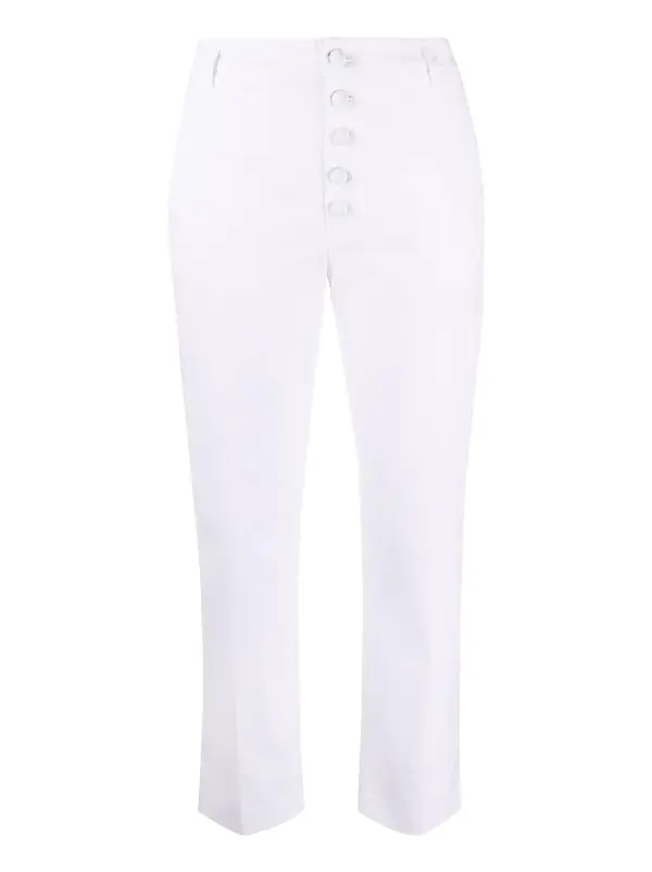 DONDUP Button-down Straight-leg Trousers - White