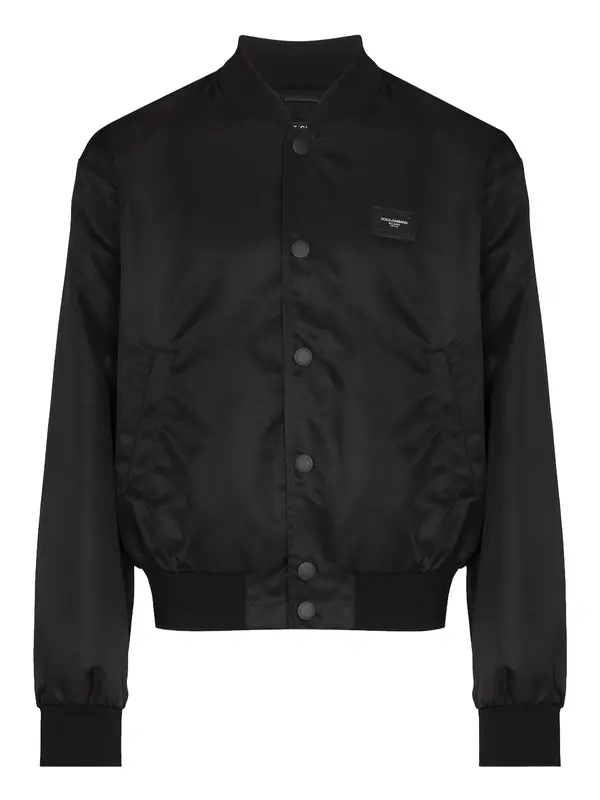 Dolce & Gabbana Plaque Bomber Jacket - Black