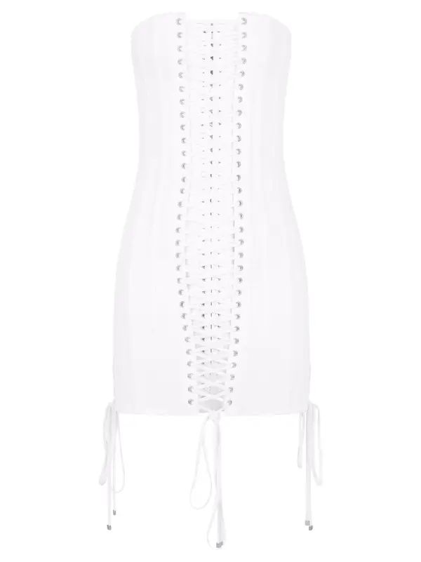 Dolce & Gabbana Lace-detail Gabardine Minidress - White