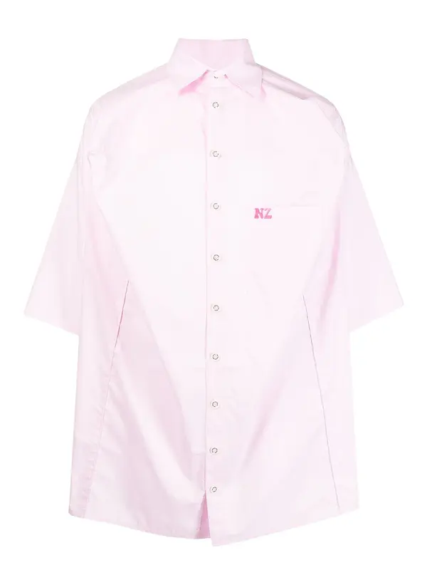 Natasha Zinko Logo-embroidered Boxy Shirt - Pink