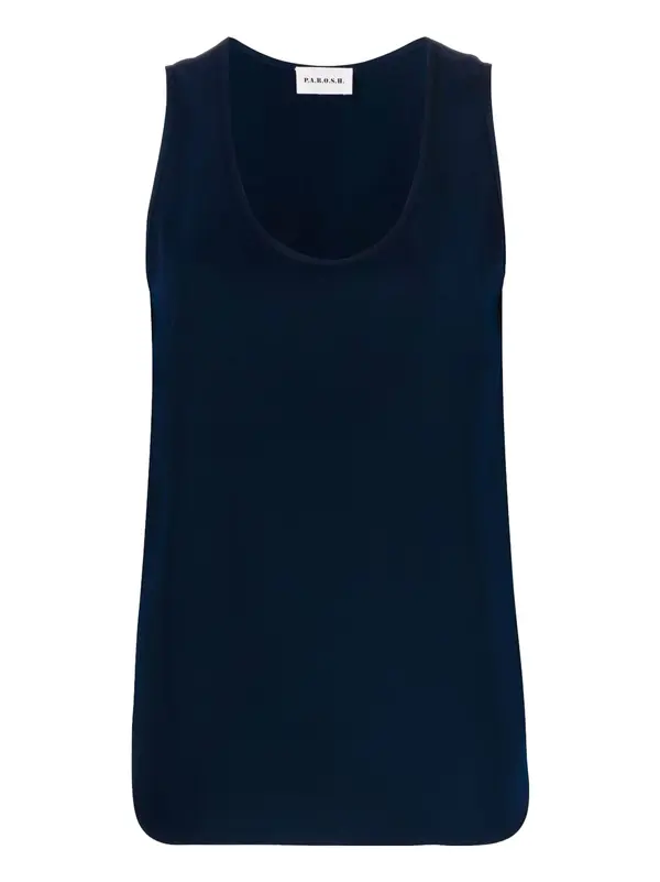 P.a.r.o.s.h Scoop-neck Sleeveless Blouse - Blue