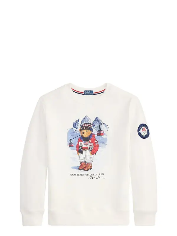 Ralph Lauren Team Usa Polo Bear Fleece Sweatshirt - White