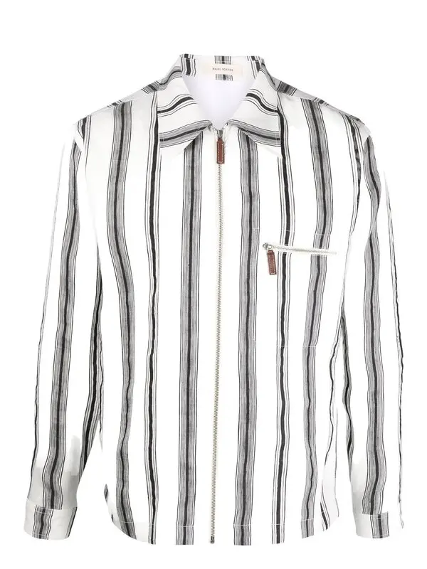 WALES BONNER Stripe-print Shirt - Black