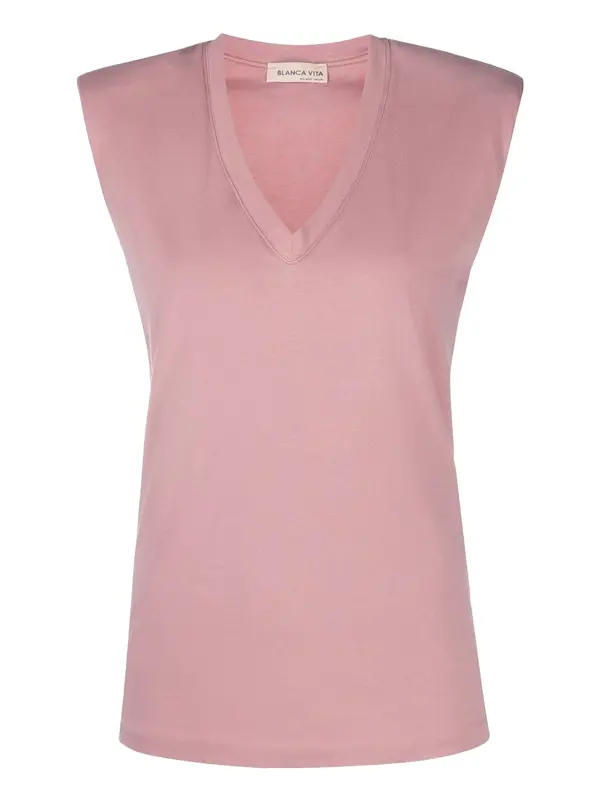 BLANCA VITA Sleeveless V-neck Top - Pink