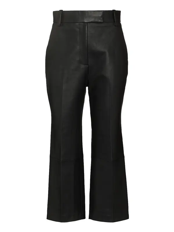 Khaite Melie Cropped Leather Trousers - Black