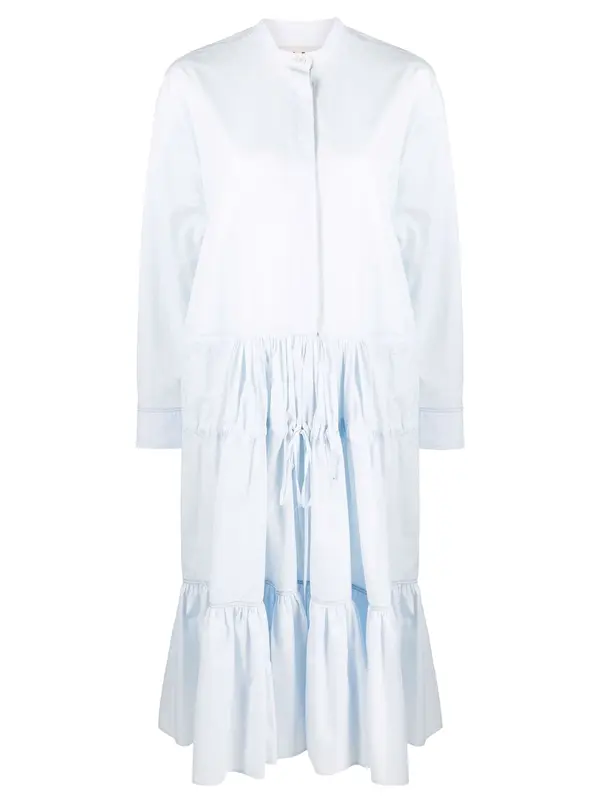 Marni Tiered Ruched Dress - Blue