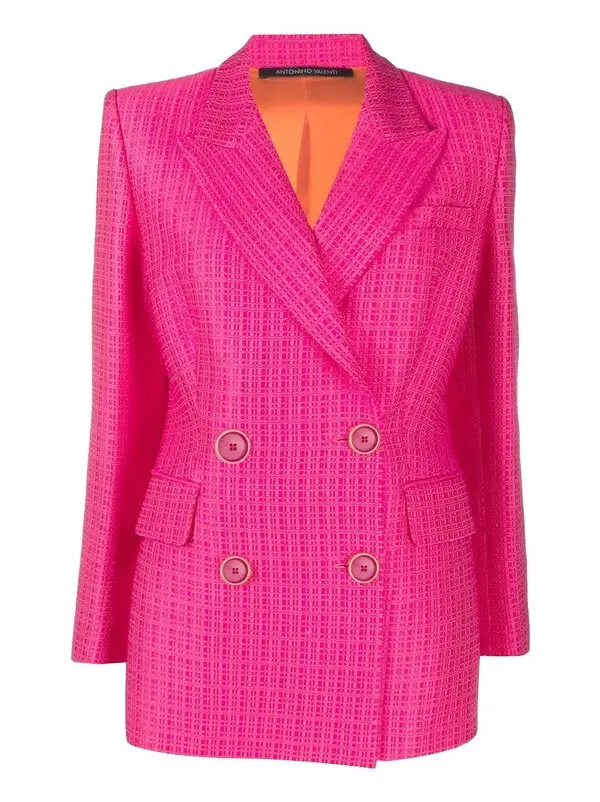 ANTONINO VALENTI Fitted Double-breasted Blazer - Pink
