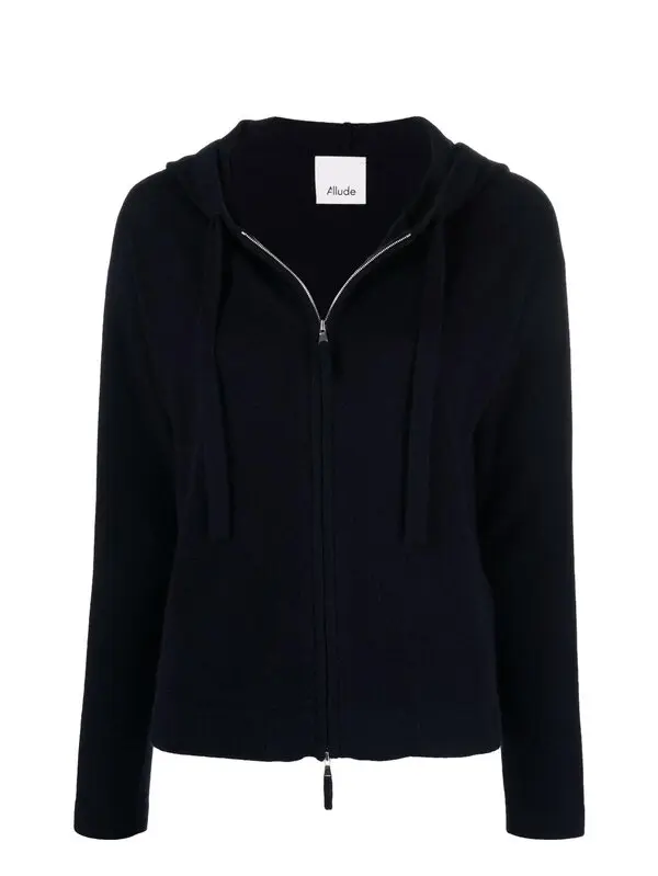 ALLUDE Zipped-up Wool Hoodie - Blue
