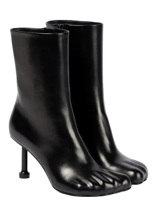 Balenciaga Fetish Leather Ankle Boots - Black