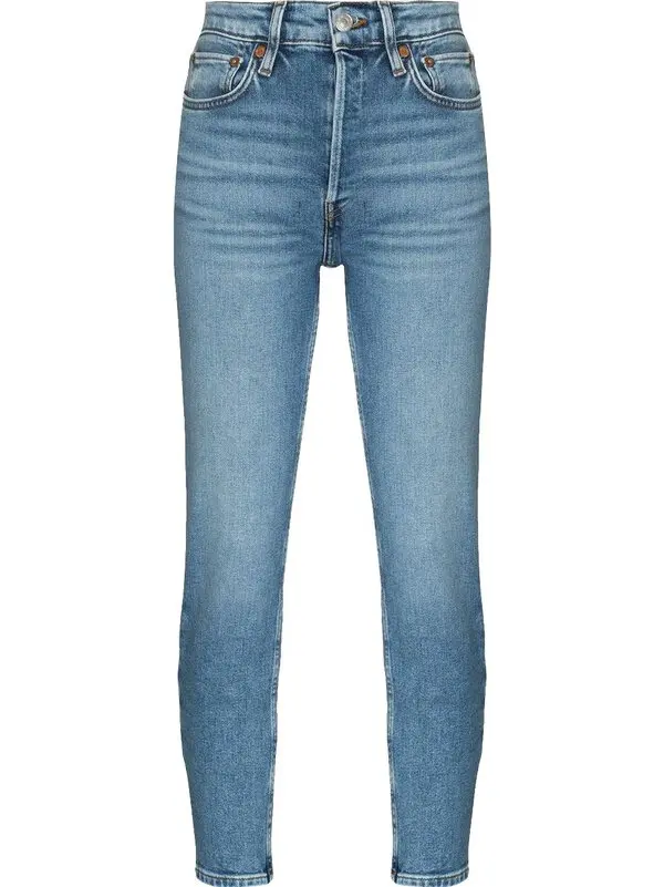 RE/DONE 90s High-rise Cropped Jeans - Blue